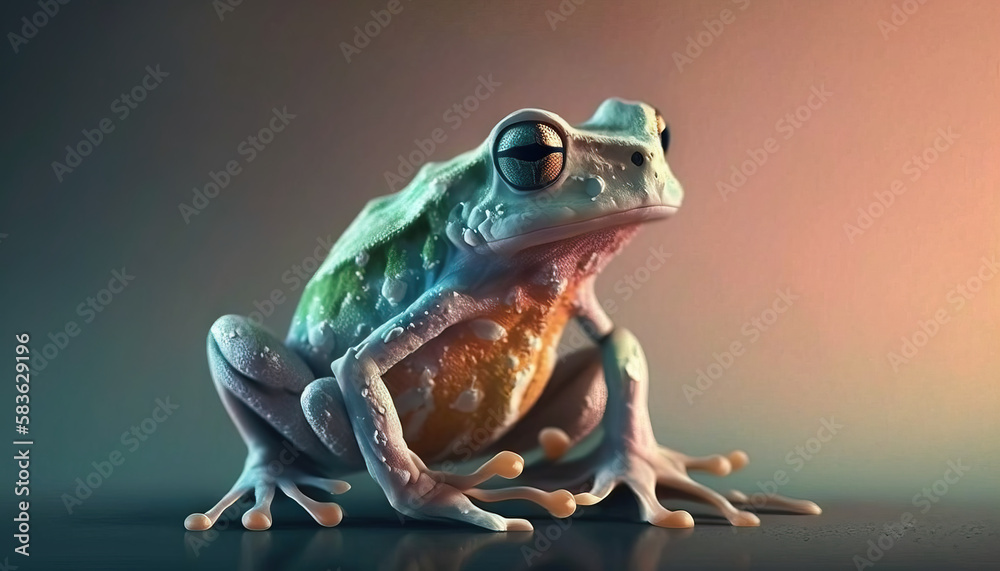 Frog abstract wallpaper. Soft background with toad in Pastel colors ...