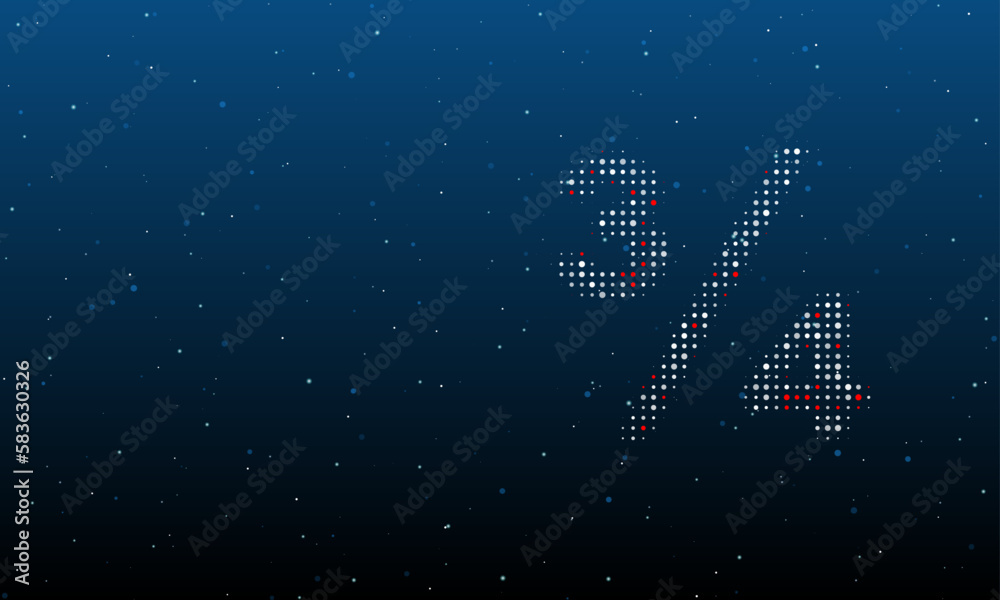 On the right is the three quarters symbol filled with white dots ...