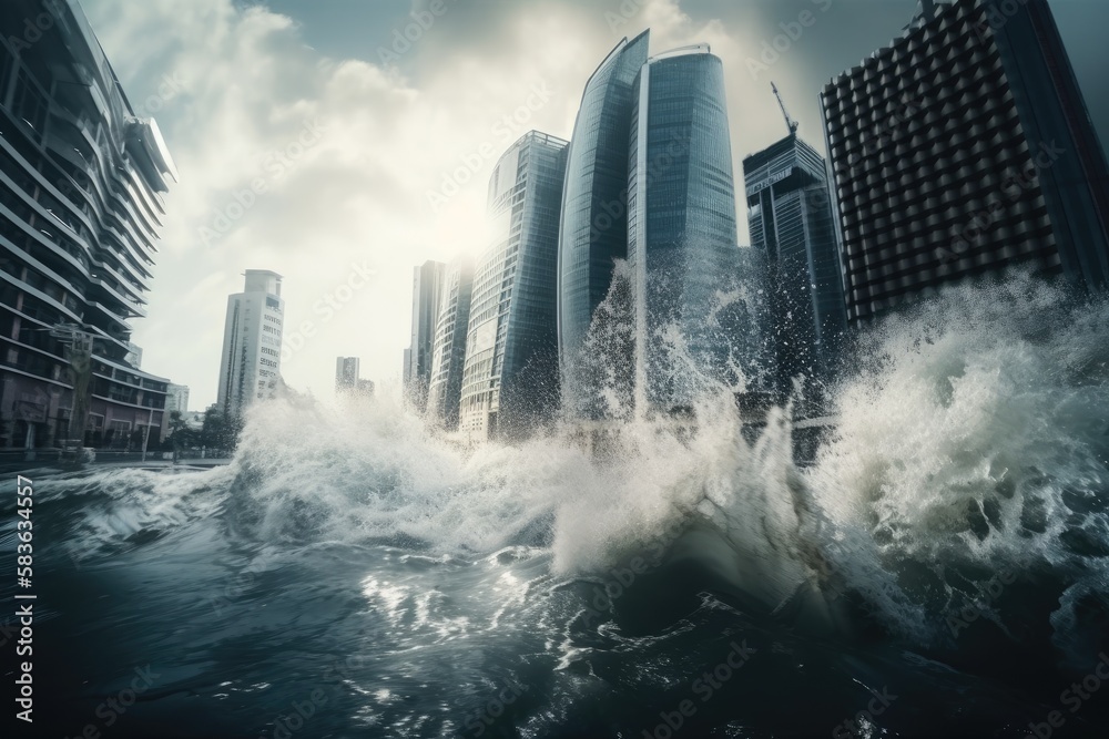 Climate disasters - Created with Generative ai Stock Illustration ...