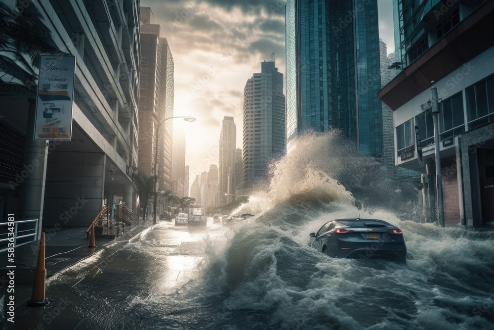 Climate disasters - Created with Generative ai Stock Illustration ...