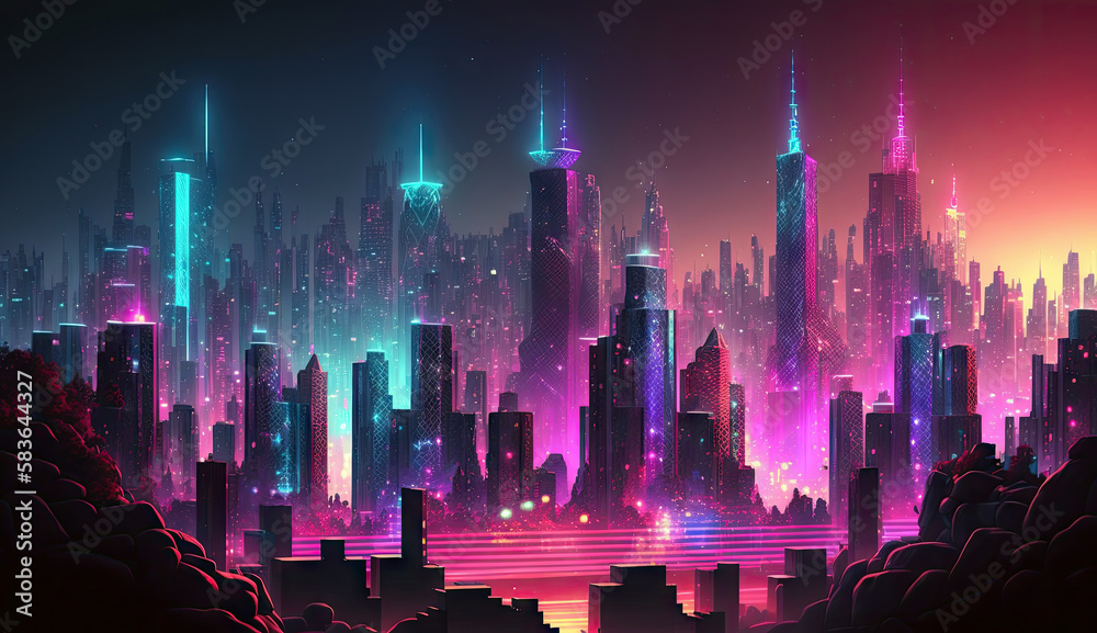 Abstract wavy curve technology background, business connection, lines ...