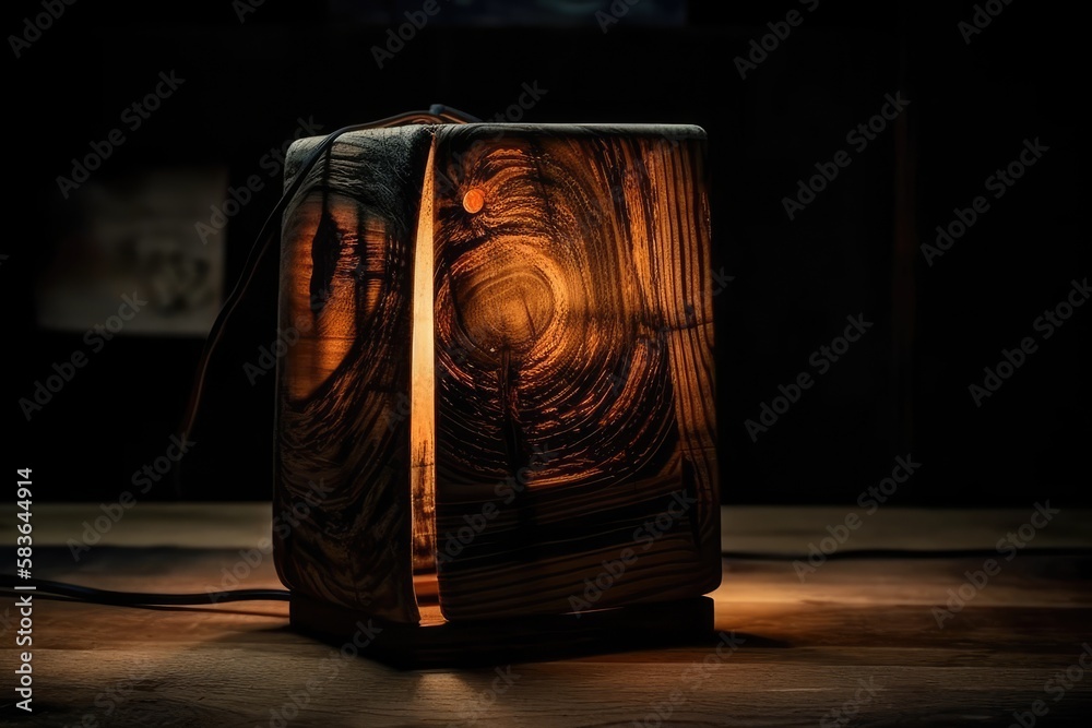 old pine lamp with cloth shade upcycled with shou sugi ban wood burning ...