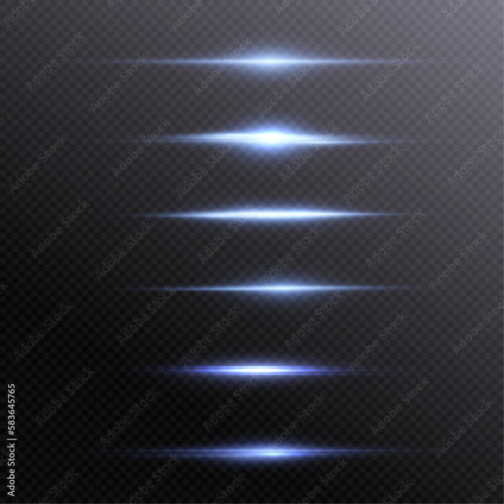 Light effects set of light lines isolated on transparent background ...
