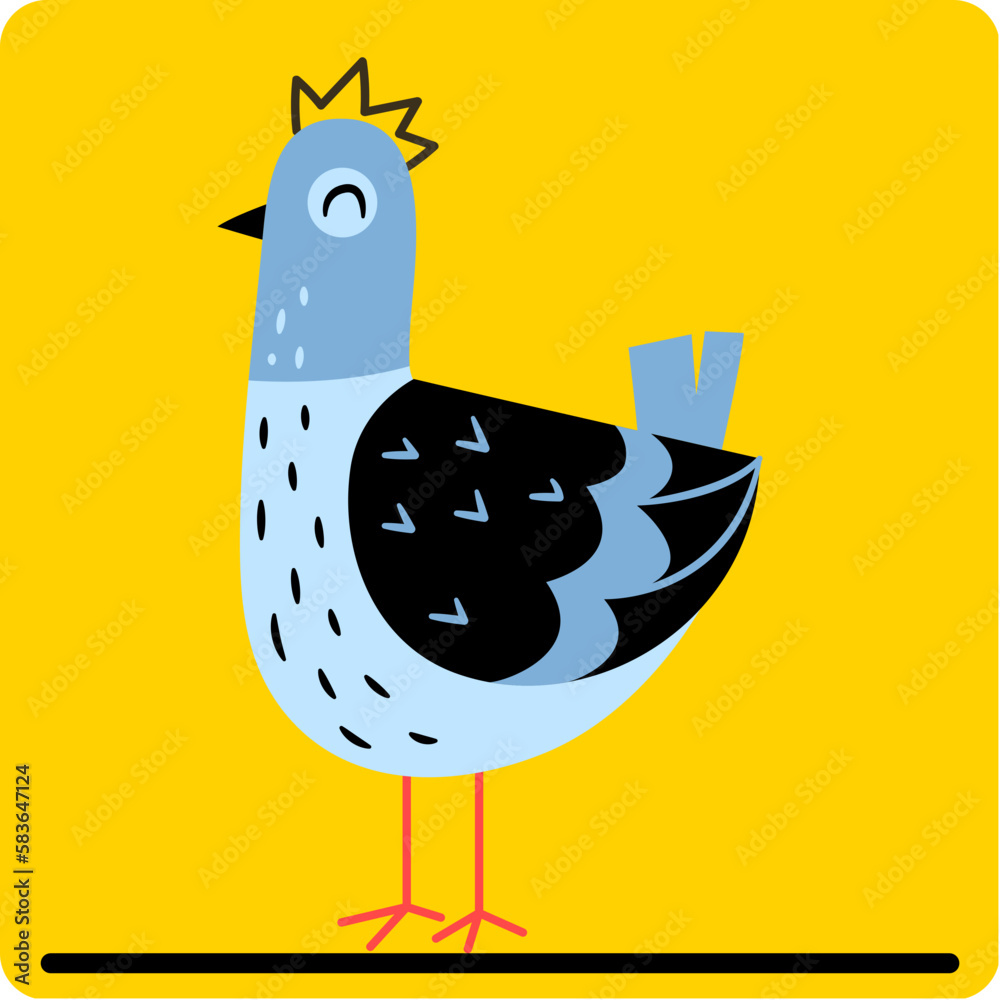 Vector detailed vector icon of pigeon dove bird with small head short ...