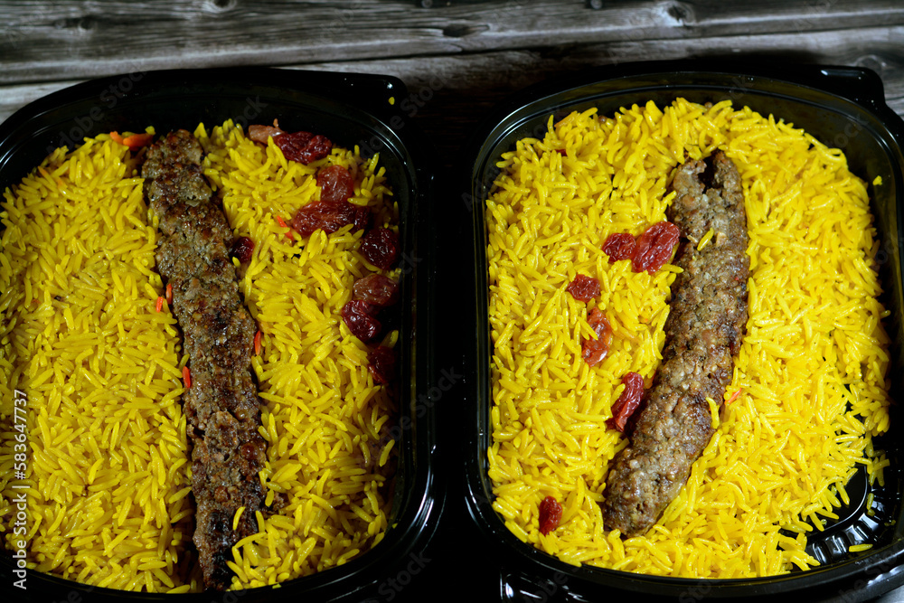 Arabic cuisine traditional food beef Kofta, kebab and tarb kofta shish ...