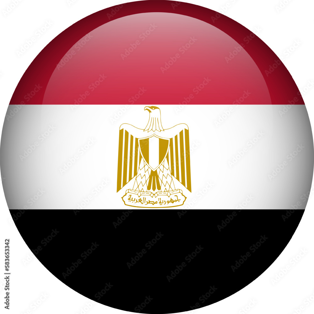 Egypt flag button. Emblem of Egypt. Vector flag, symbol. Colors and ...