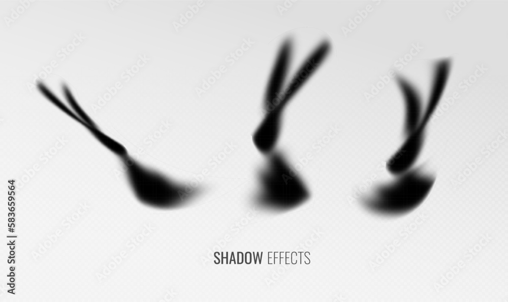 Silhouette rabbit on a transparent background. Easter bunny shadow ...