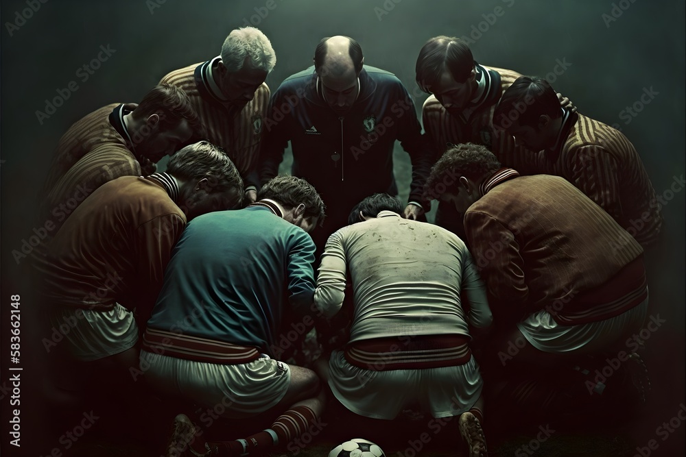 Wallpaper Illustration and background of players praying in circle ...