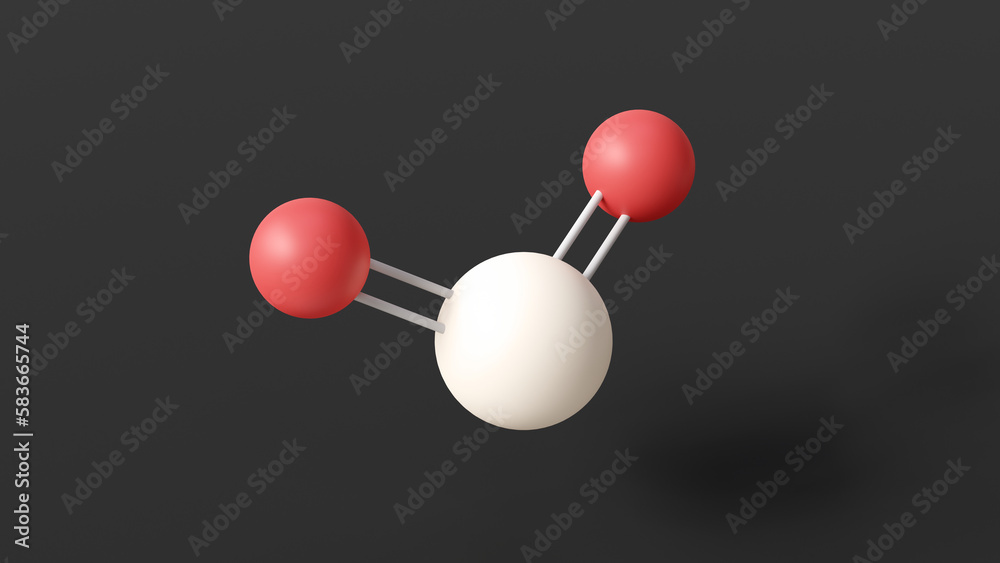 silicon dioxide molecule, molecular structure, silica, ball and stick ...