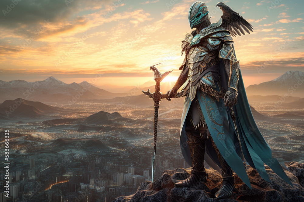 AI-Generated DND Paladin Aarakocra Bird Character, From the Elemental ...