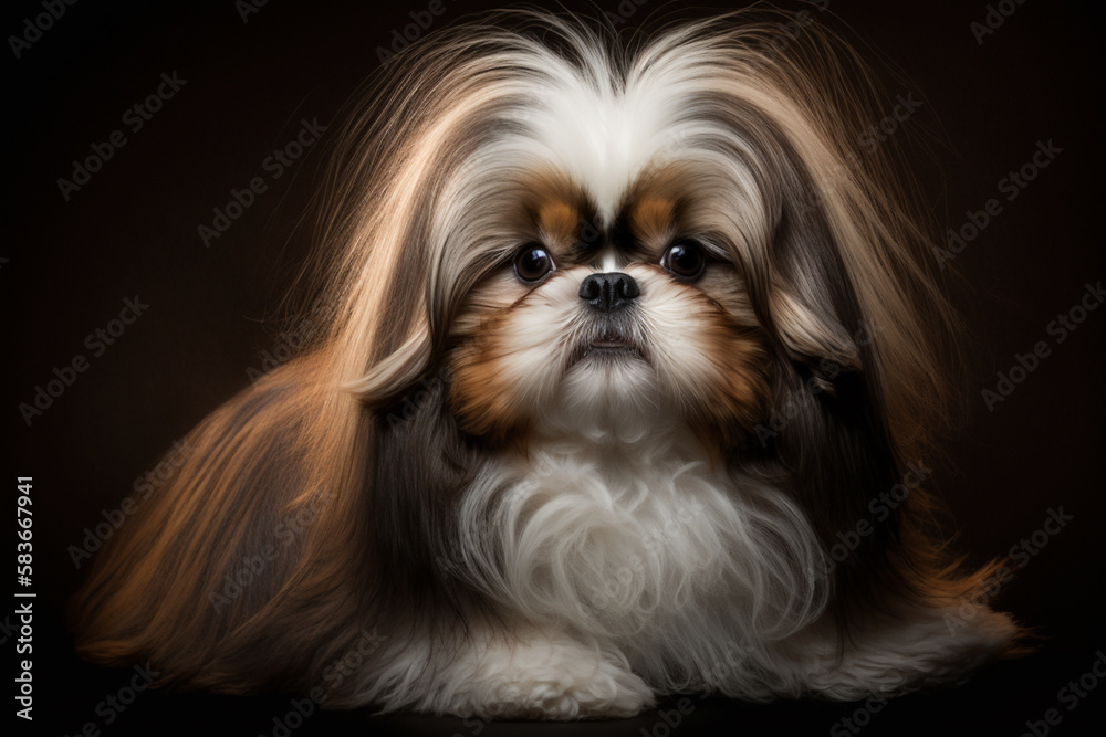 Captivating Shih Tzu Dog Image on Dark Background: A Stunning ...