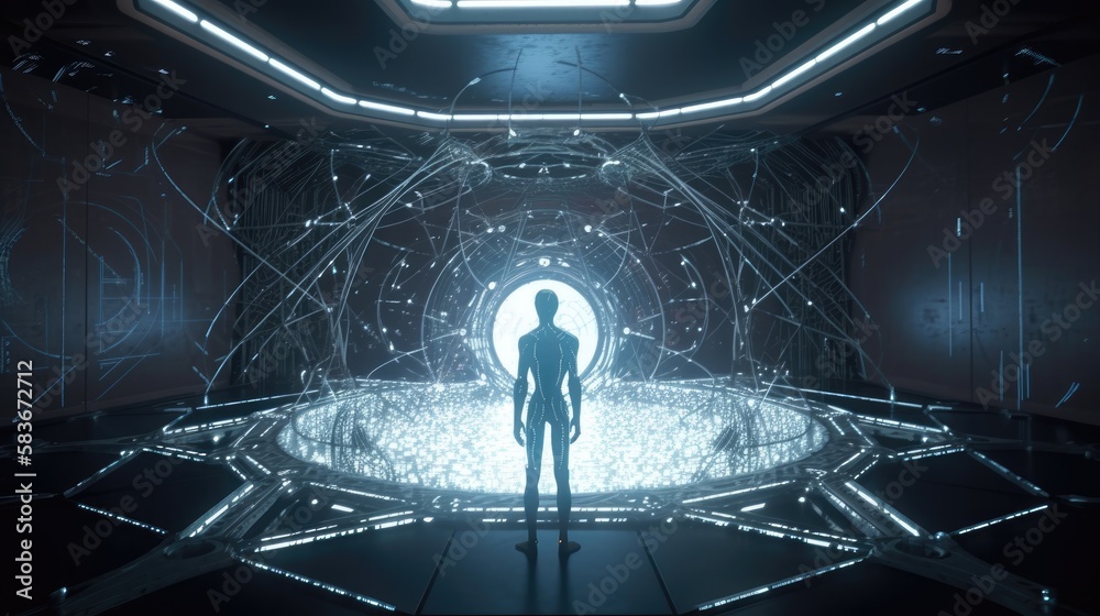 large humanoid-shaped constellation in celestial chamber, high ...