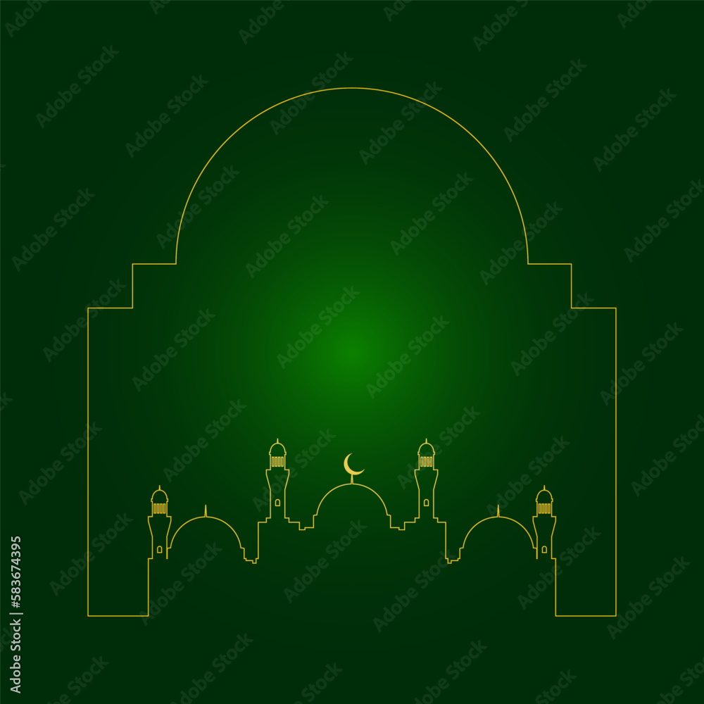 mosque vector illustration for background. muslim greeting card mosque ...