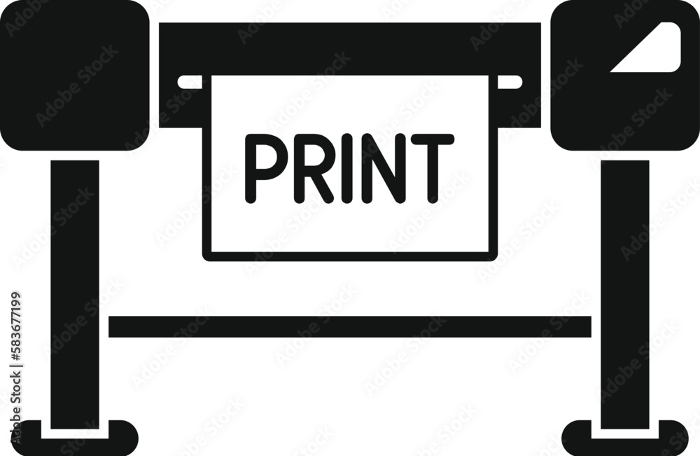 Plotter print icon simple vector. Printer machine. Ink offset Stock ...