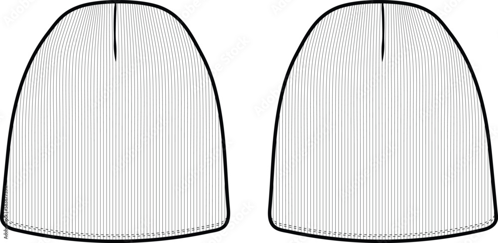 Blank Fashion Beanie Mock-Up Template, Knit Hat For Winter, Hiking Beanie Stock Vector | Adobe Stock