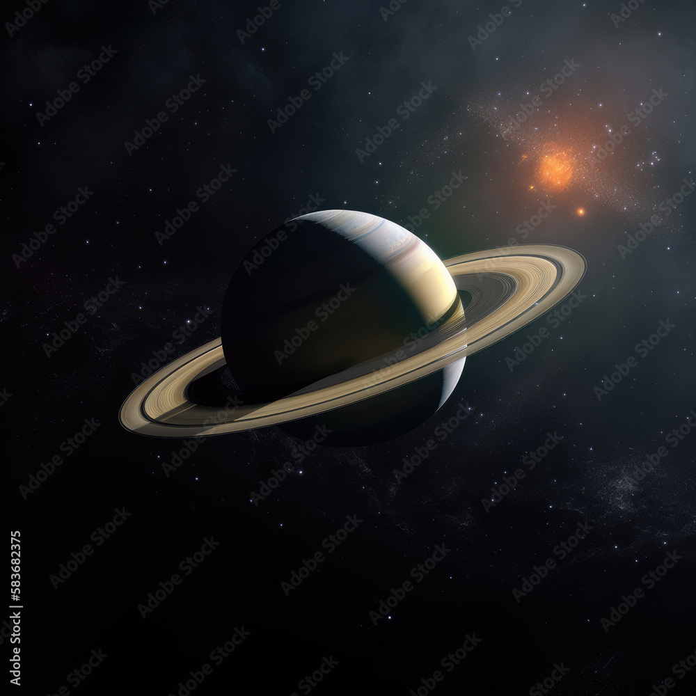Saturn Unmasked: A Stunning Full View of the Ringed Planet Stock ...