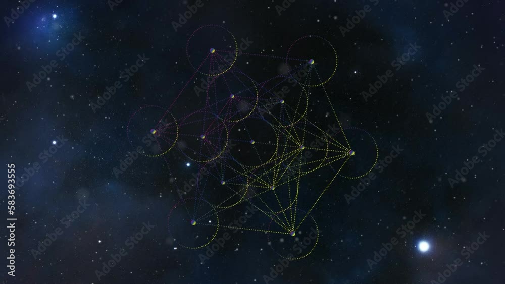 Video animation Metatron's Cube, Flower of Life. Colorful Sacred ...