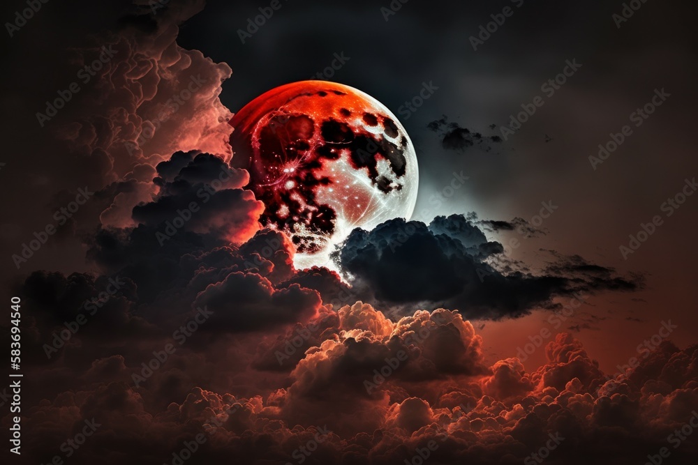 Full Red Moon Real