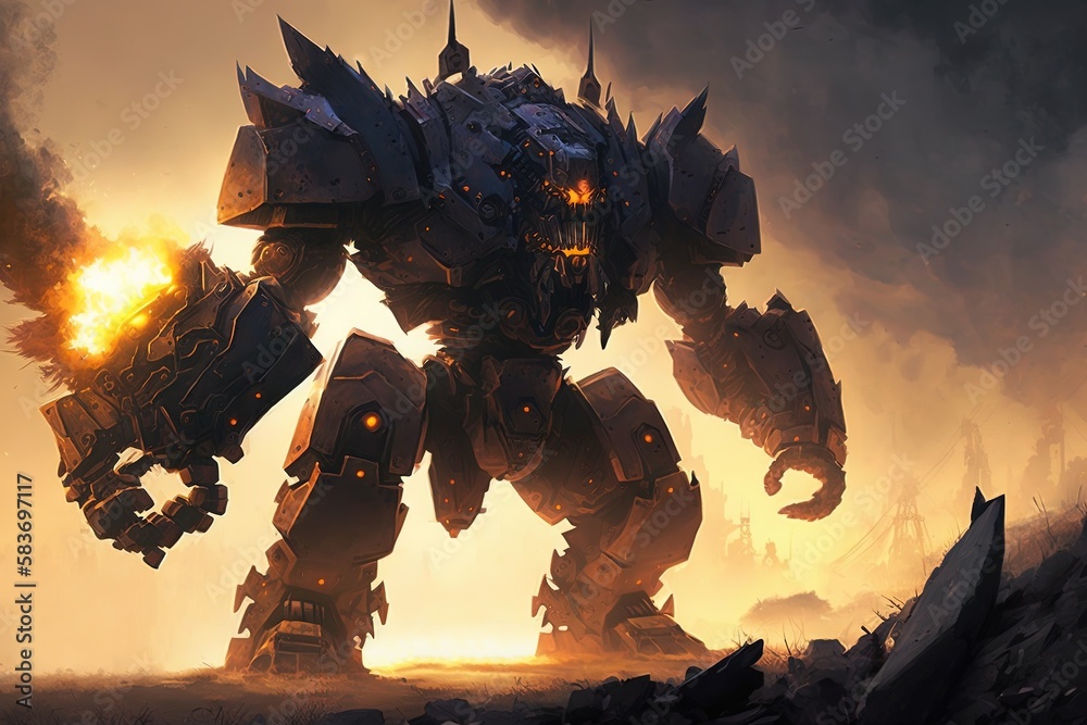 Unleashing Havoc: The Dreadful Rampage of an Armored Giant Generative ...