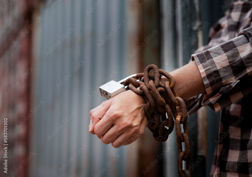 Asia Woman trapped in cargo container wait for Human Trafficking or ...
