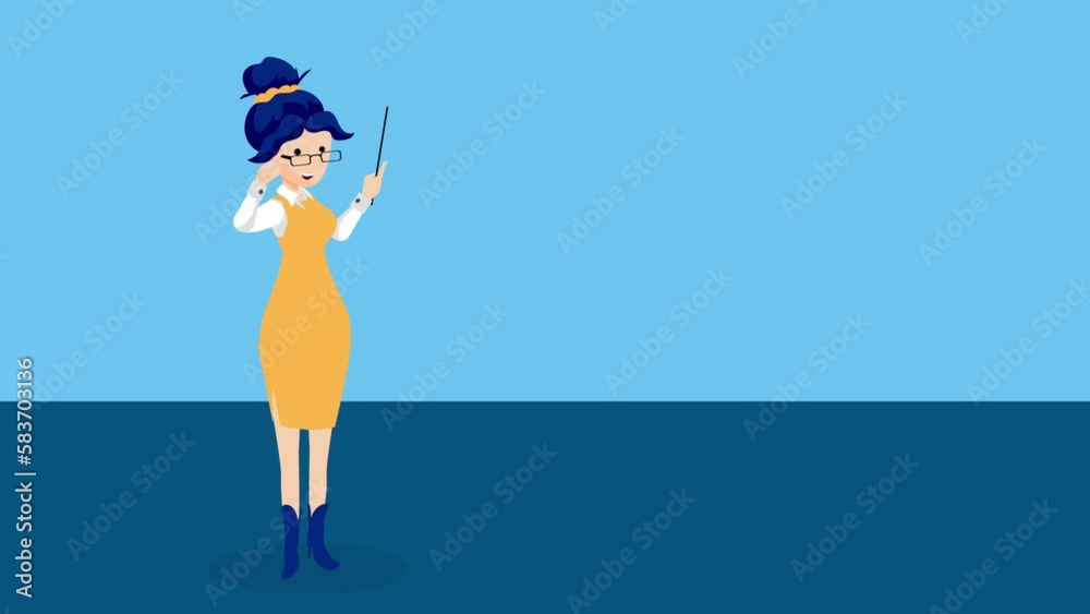 Learning in music school, Musical tutor woman Animation, Music class ...