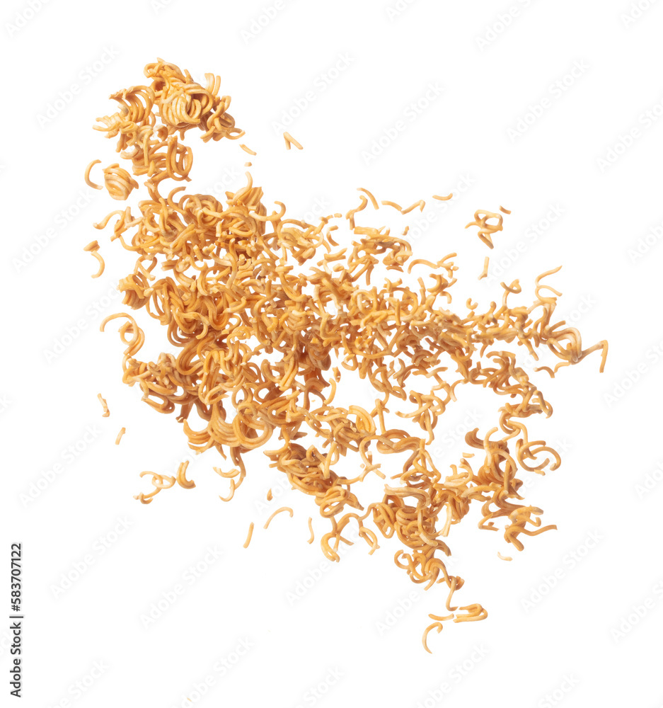 Instant Noodle fly explosion, yellow instant noodle float explode ...