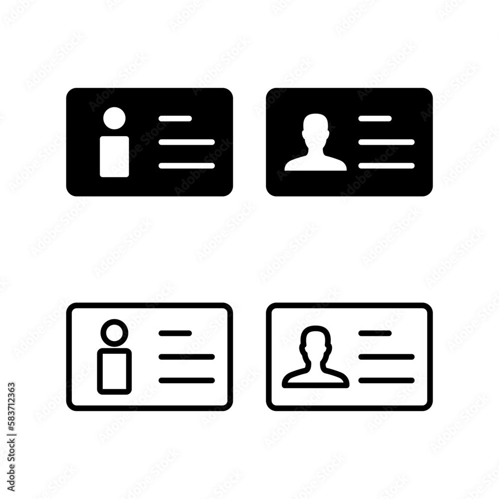 License icon vector illustration. ID card icon. driver license, staff ...