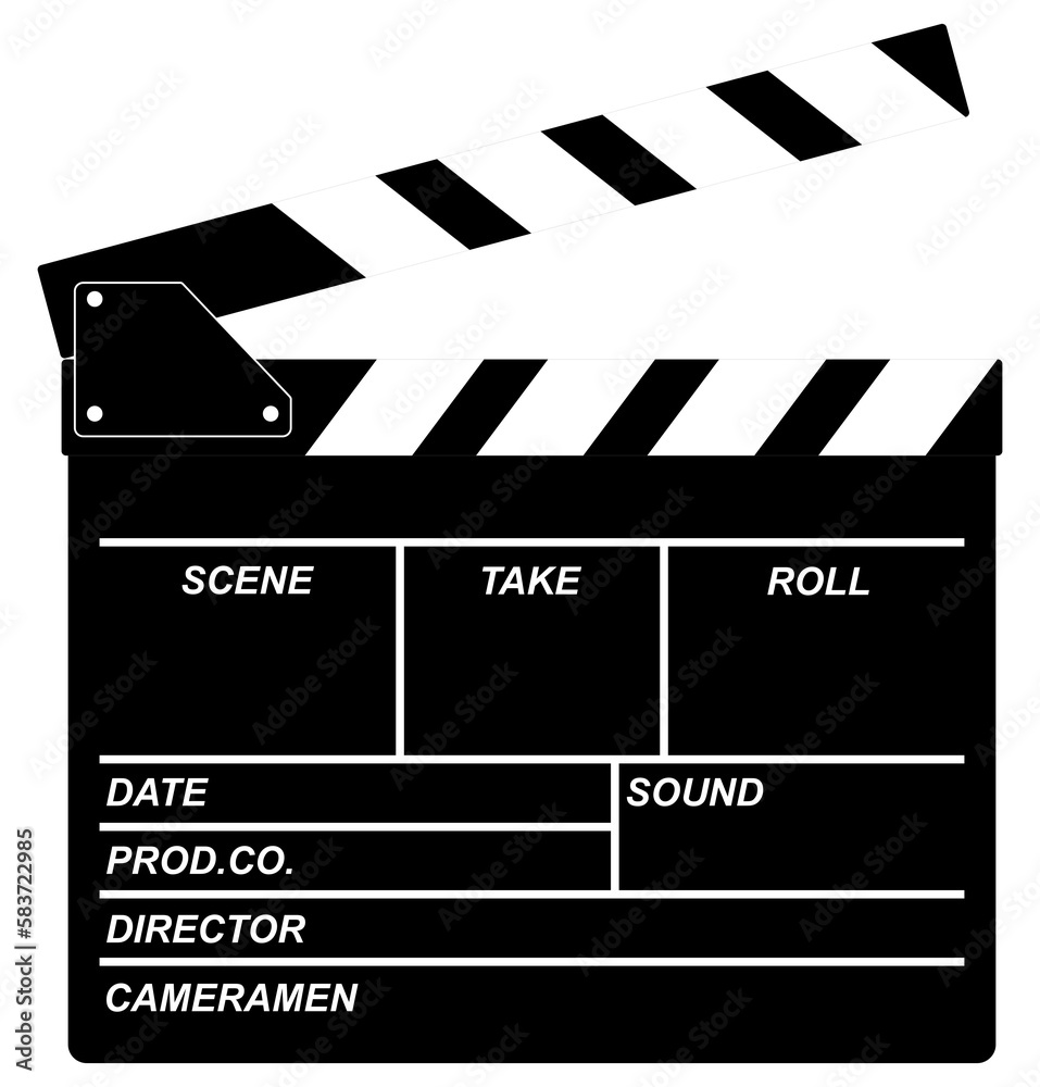 Clapper Board for Cinematography Concept, Movie or Film. Format PNG ...