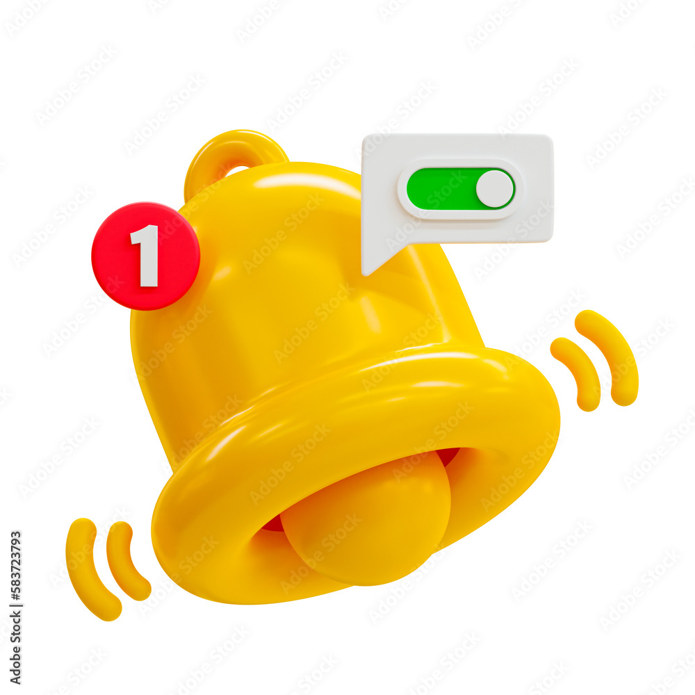 3d minimal turn-on notification concept. New update reminder. New ...