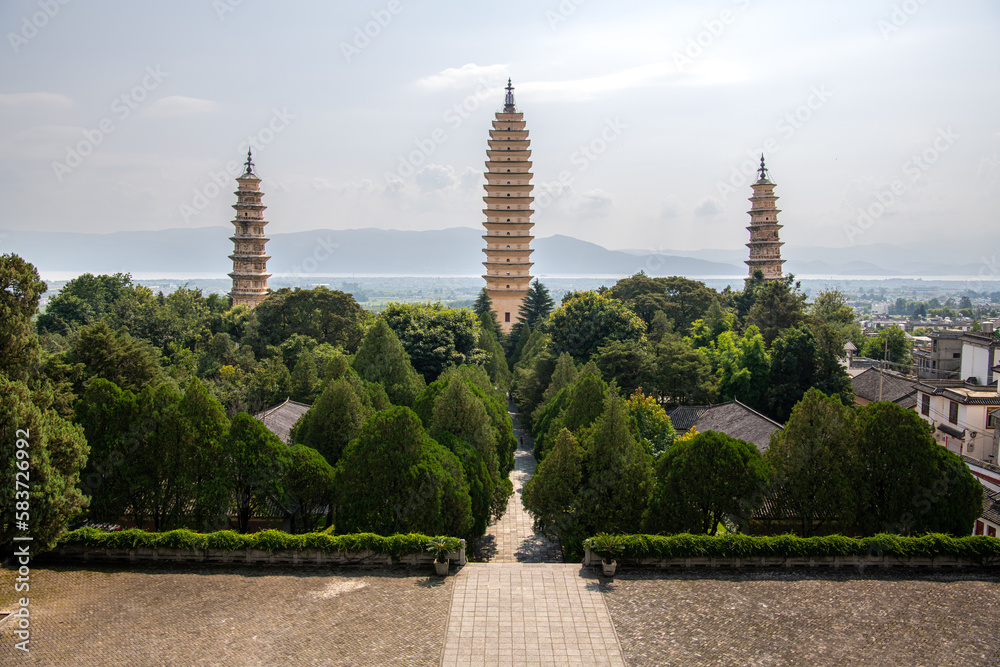 The Three Pagodas are located in the Chongsheng temple. Buildings that ...