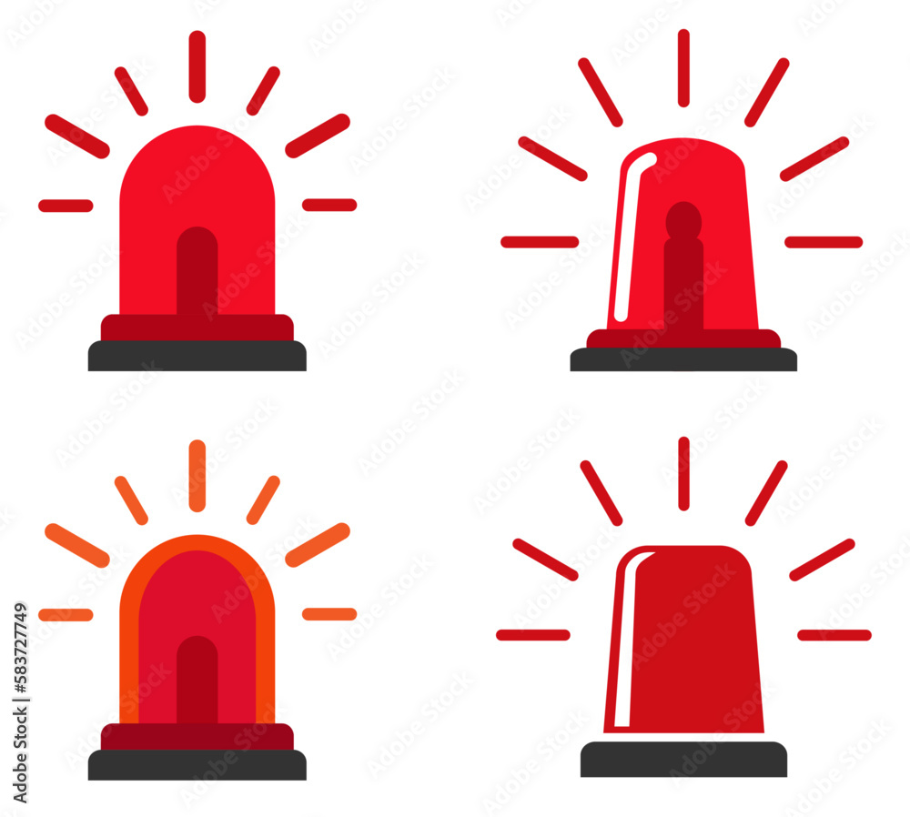 Poster A warning light installed in a vehicle that flashes with sirens ...