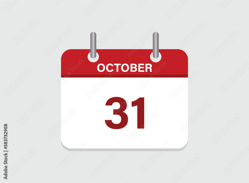 31th October calendar icon. October 31 calendar Date month icon vector ...