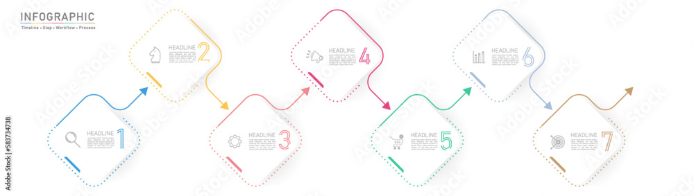 Business option infographic template. Minimal step workflow number icon ...