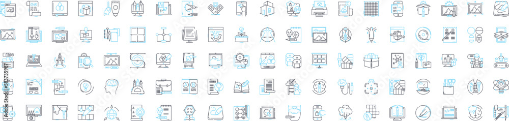 Digital design tool vector line icons set. Digital, Design, Tool ...