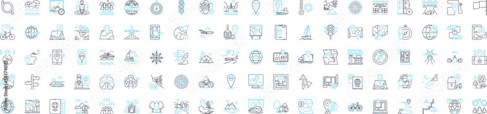 Gps navigation vector line icons set. GPS, Navigation, Tracking, Maps ...