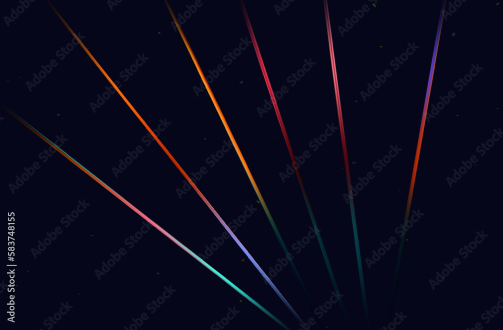 Reflection beam prism, lens. Rainbow, colorful spectrum, flash of ...