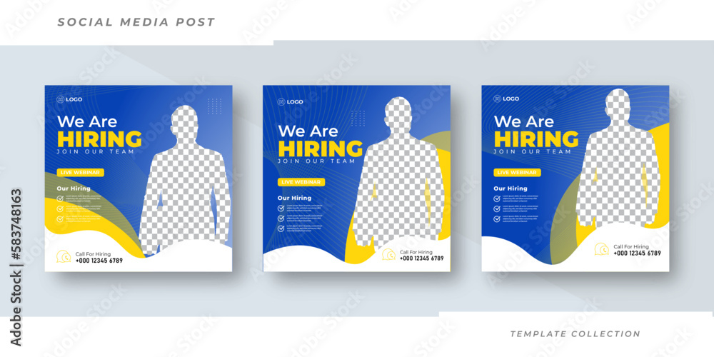 We are hiring join team design for square social media post layout ...