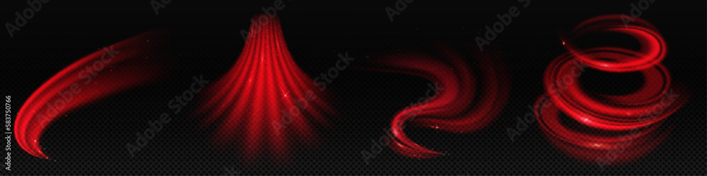 Realistic set of hot air vortex effects isolated on transparent ...