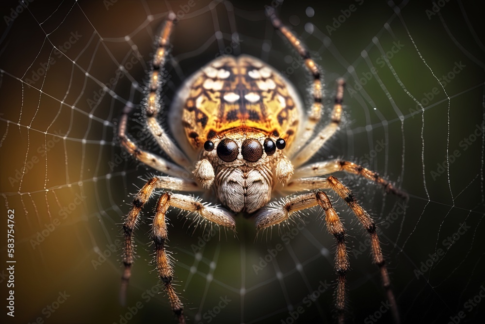 Cobweb up up and personal with an araneus diadematus, or European ...