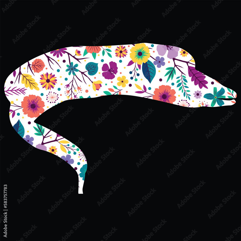 Eels Vector, Eels Flower Pattern vector, cute Eels Flower Vector, Cute ...