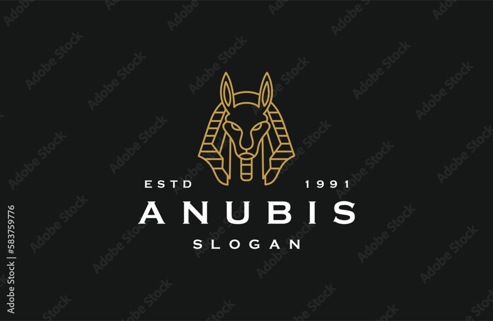 Vintage anubis logo. simple icon, template design . Stock Vector ...