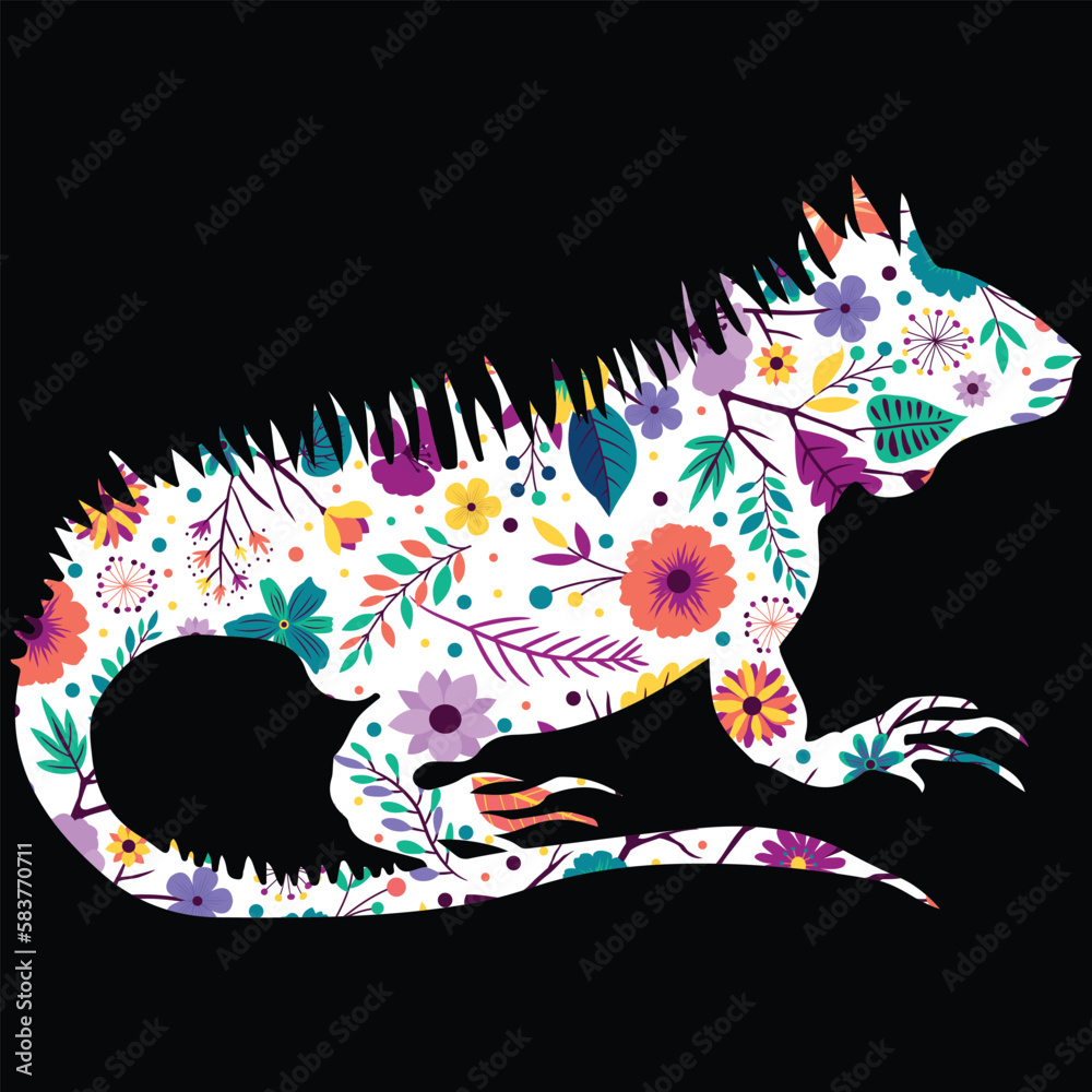 Vetor do Stock: Lizards Vector, Lizards Flower Pattern vector, cute ...