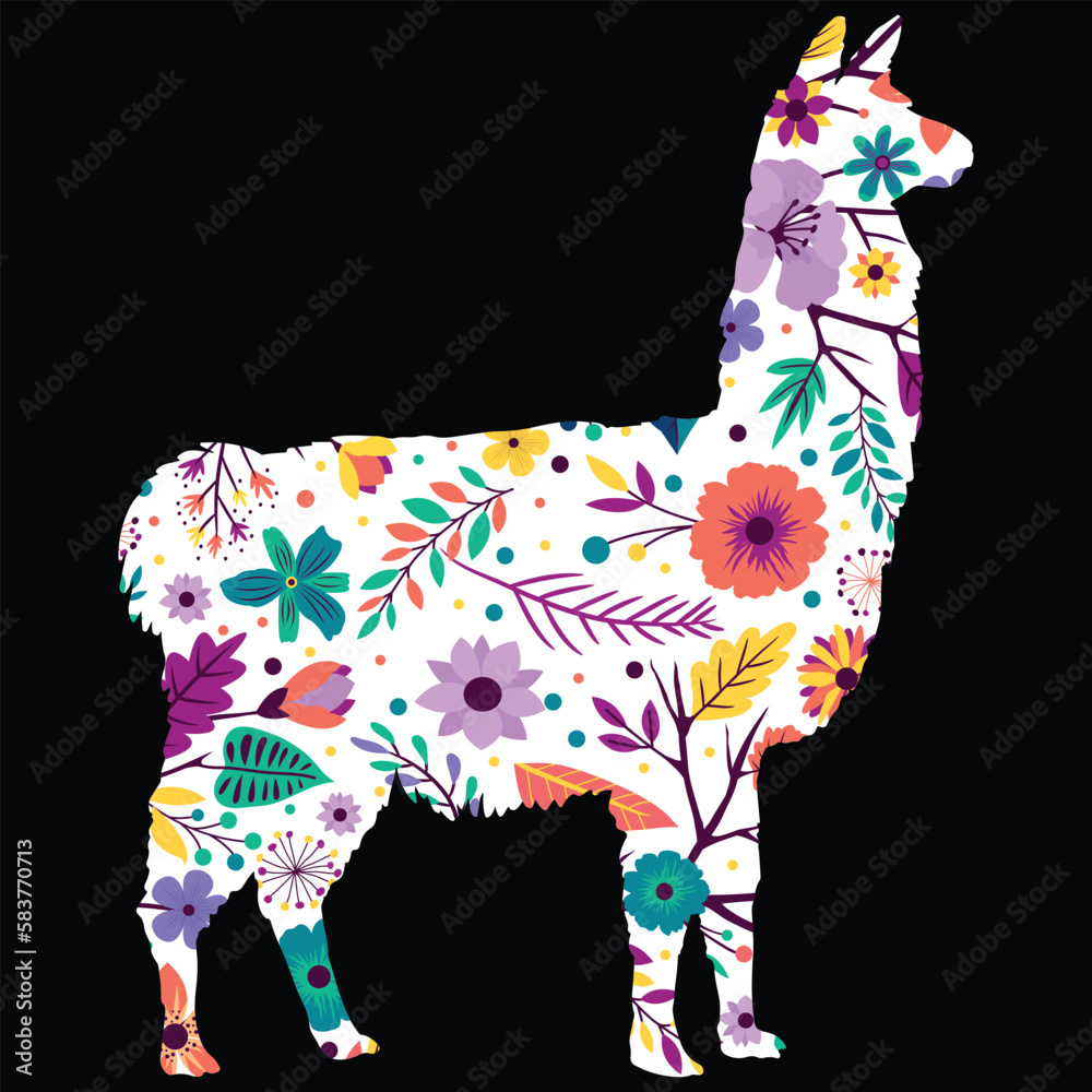Vetor de Llamas Vector, Llamas Flower Pattern vector, cute Llamas ...
