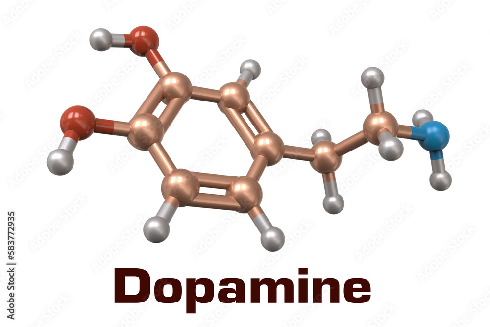 Dopamine structural chemical formula isolated. png transparency Stock ...