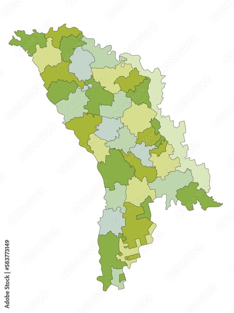 Highly detailed editable political map with separated layers. Moldova ...