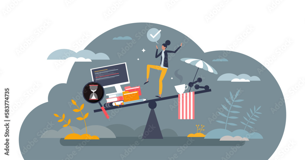 Flexible work schedule and effective time management tiny person ...