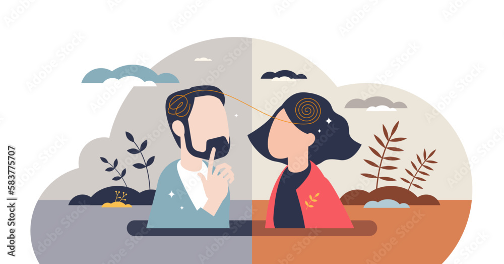 Vetor de Empathy skills as ability to understand other feelings tiny ...