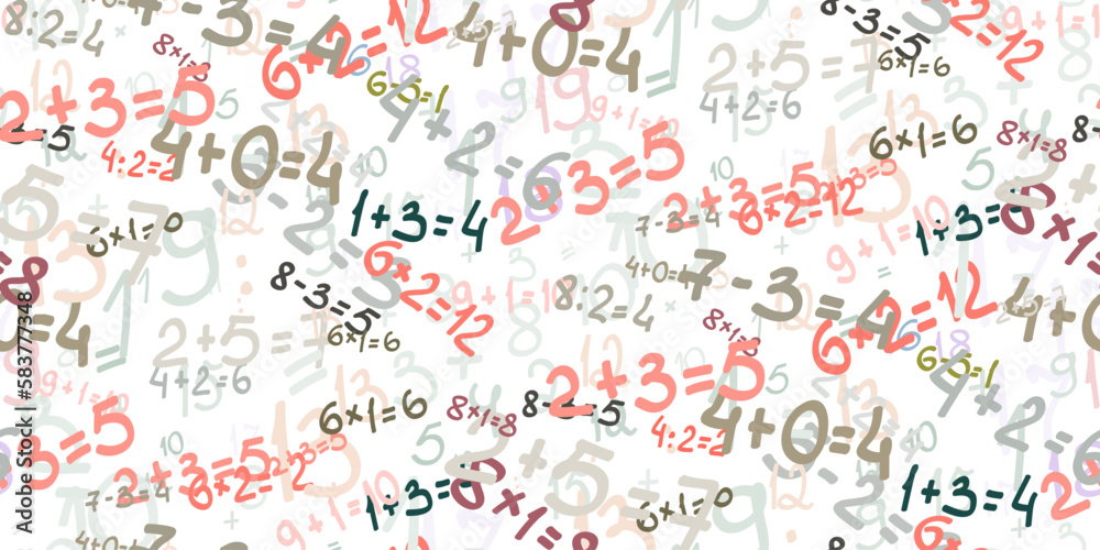 Solve examples. Seamless background of randomly placed different ...