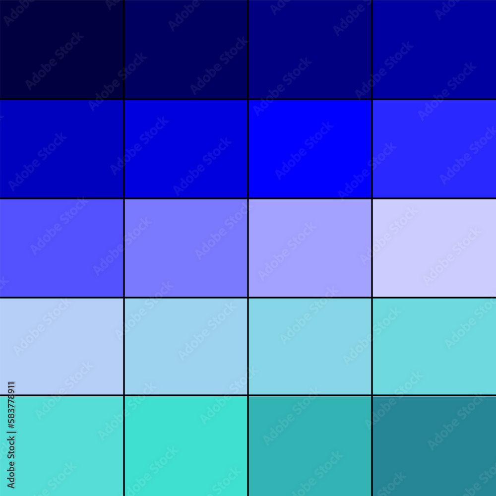 Blue shades color palette. abstract blue background with square tiles ...