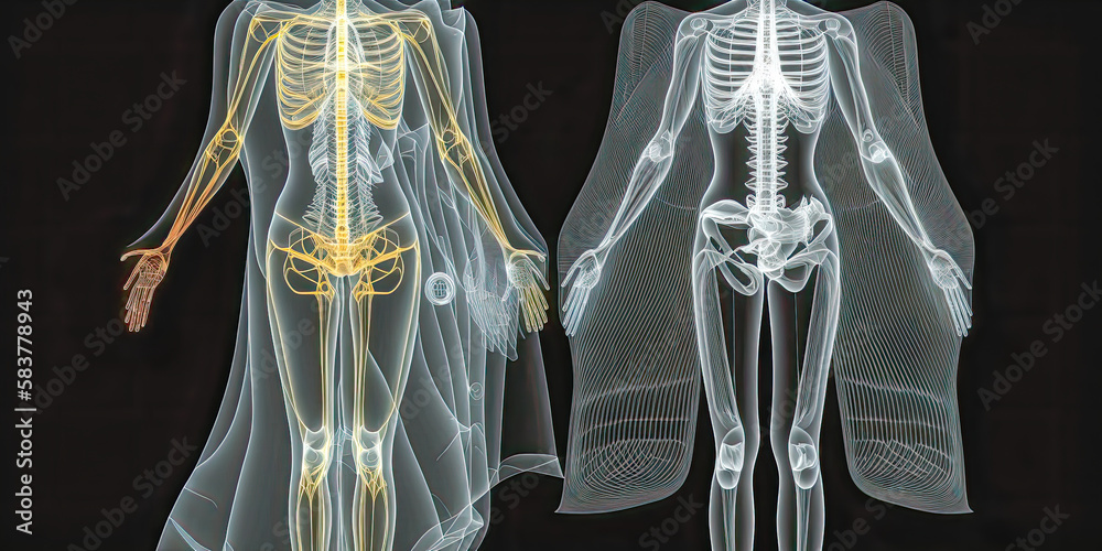 ภาพประกอบสต็อก X-ray of full human body: An image of the entire human ...